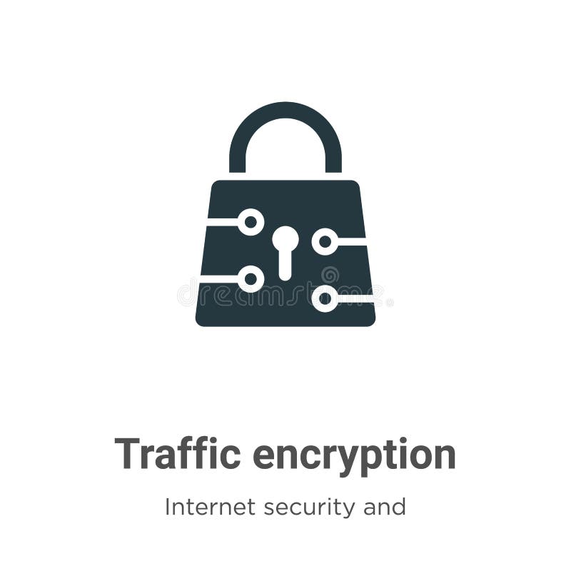 Traffic Encryption Vector Icon on White Background. Flat Vector Traffic ...