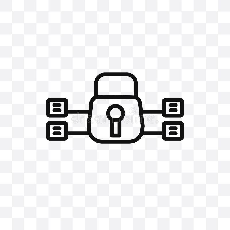 Traffic Encryption Vector Linear Icon Isolated on Transparent ...