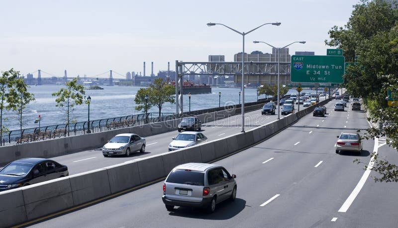 Traffic on FDR Drive stock photo. Image of summer, street - 3626068