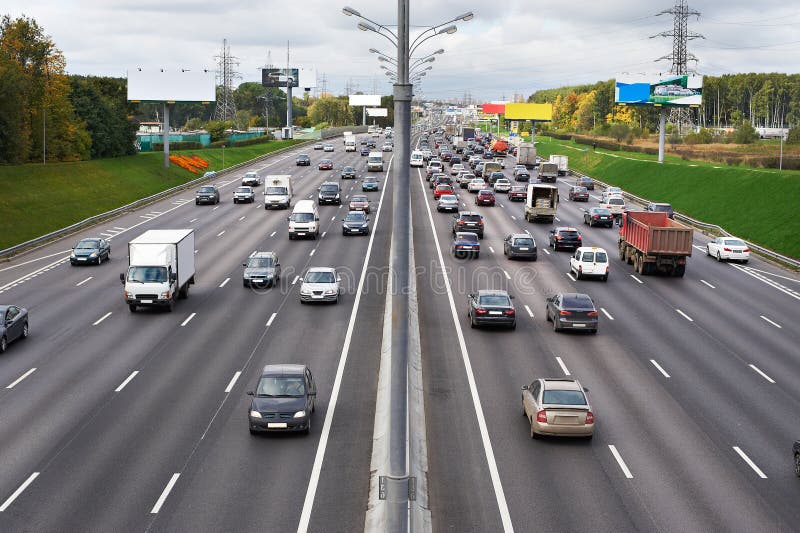 Traffic Flow on the Highway Stock Photo - Image of infrastructure ...