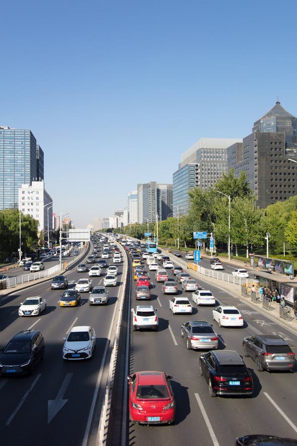Traffic Flow on the Main Road of the West Second Ring Road in Beijing ...