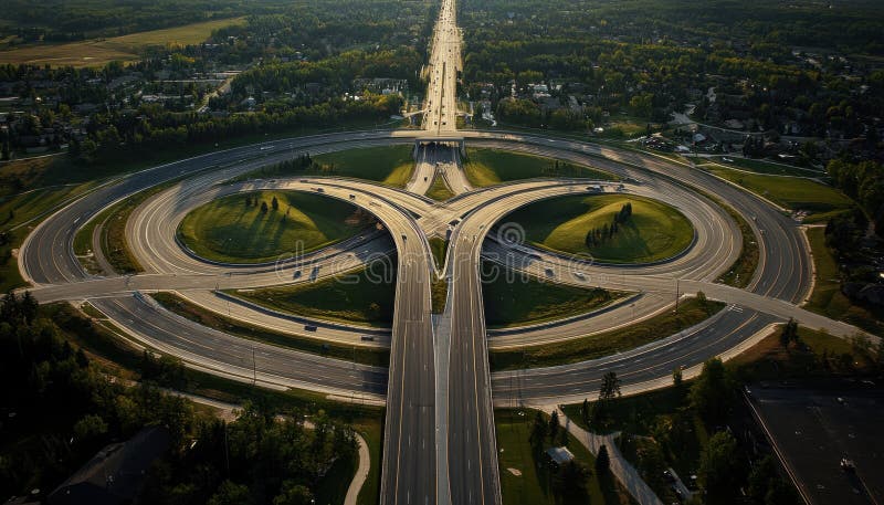 Traffic Flows through a Beautifully Designed Roundabout Interchange ...