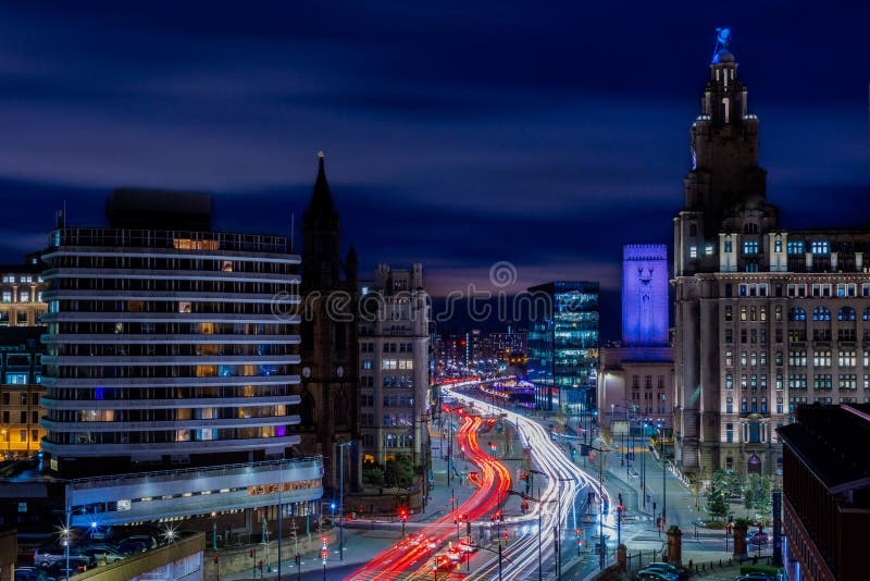 Traffic Flows in the City of Liverpool Stock Image - Image of british ...