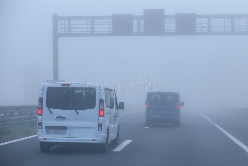 Traffic during fog stock photo. Image of drive, passing - 170936688