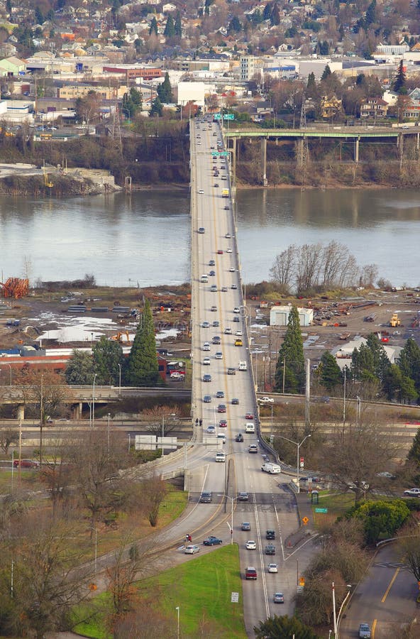 Traffic & Freeways Portland Oregon. Stock Photo - Image of forests ...