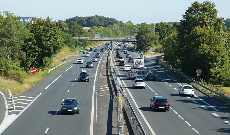 Traffic on a French Highway Editorial Photography - Image of signage ...