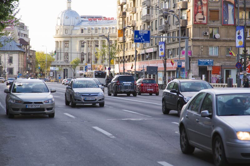 Traffic Near Romana Square from Bucharest Editorial Photo - Image of ...