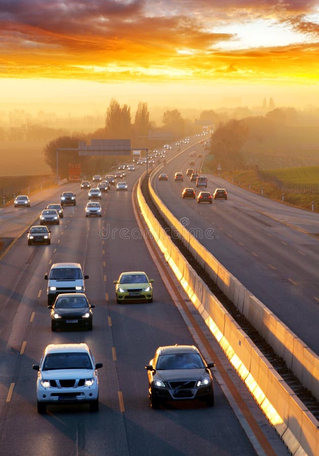Traffic on Highway with Cars Stock Image - Image of england, china ...