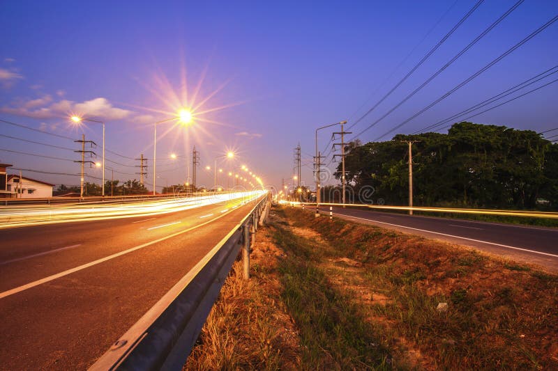 Traffic Highway Road Evening after Sunset Stock Photo - Image of ...