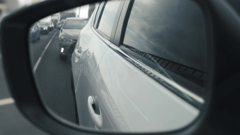 Traffic on a Highway from the Side View Mirror Stock Video - Video of ...