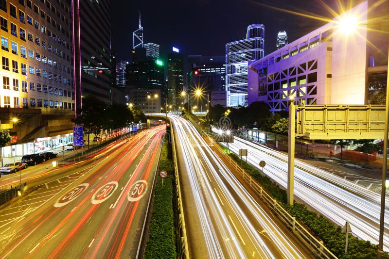 Traffic in Hong Kong stock image. Image of modern, center - 22020063