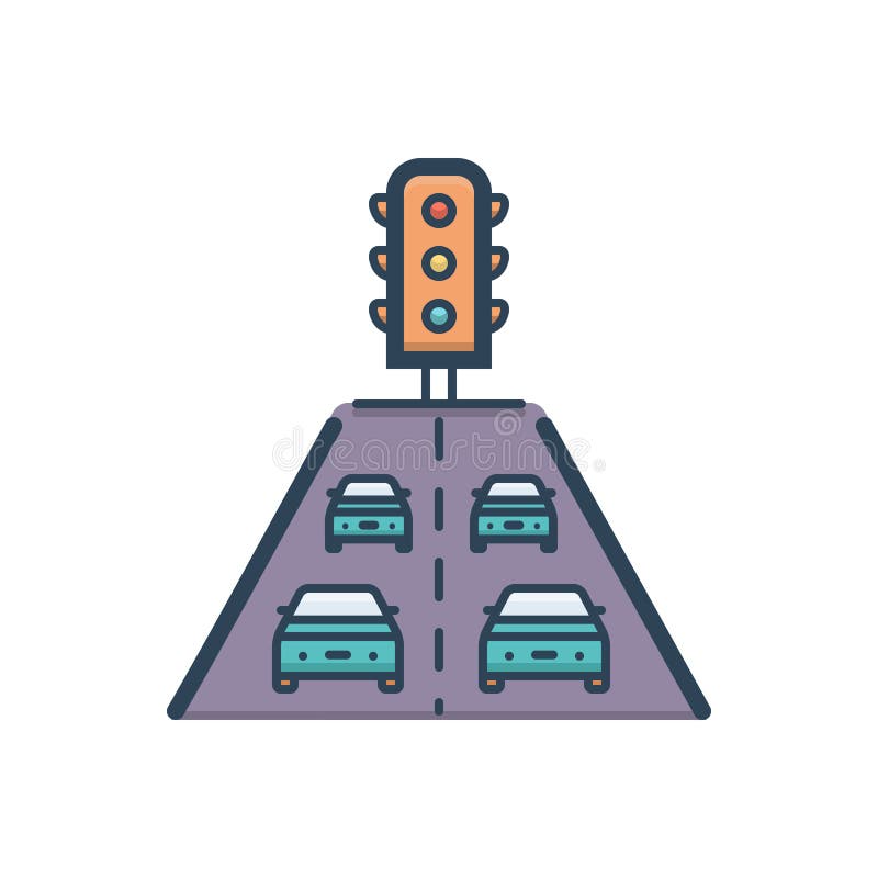 Color Illustration Icon for Traffic, Road and Highway Stock ...