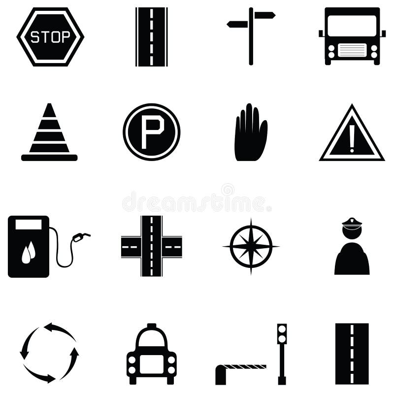 Traffic icon set stock vector. Illustration of icon - 107353855