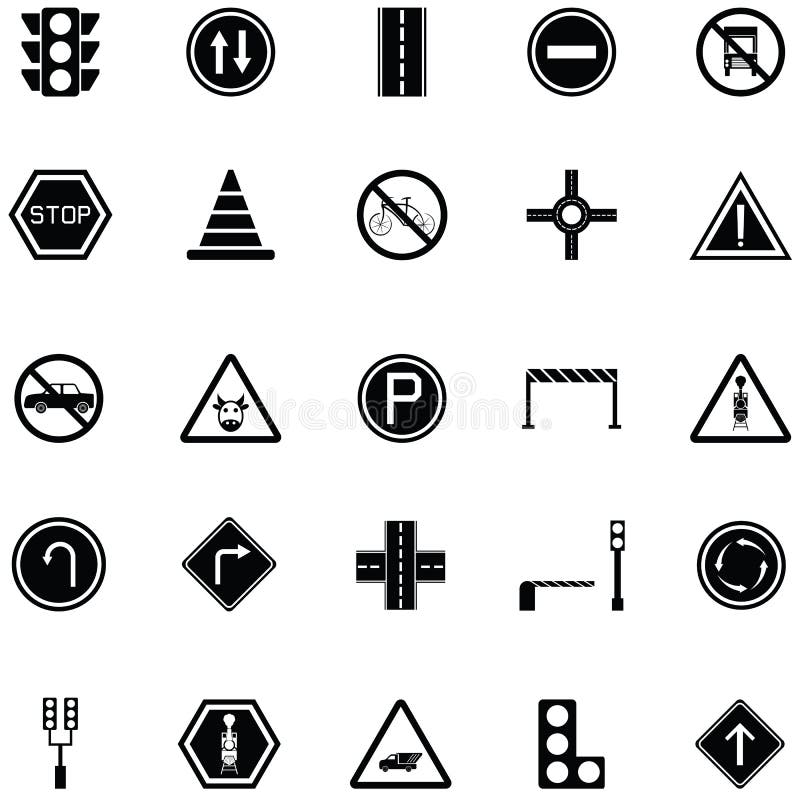 Traffic icon set stock vector. Illustration of road - 138956978