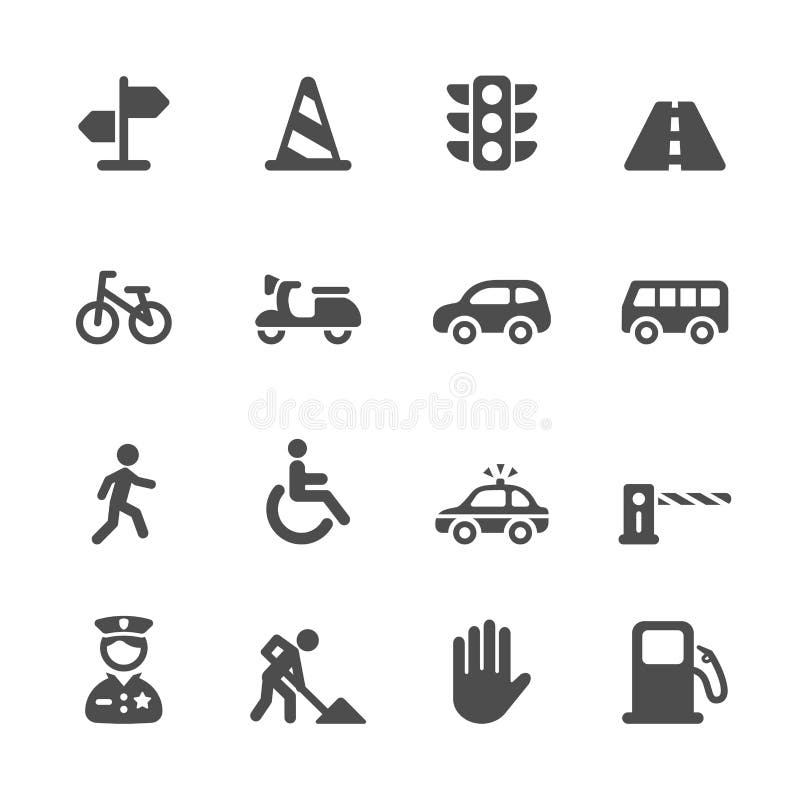 Traffic Icon Set, Vector Eps10 Stock Vector - Illustration of road ...
