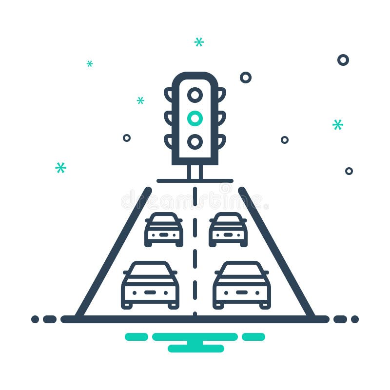 Black Mix Icon for Traffic, Jam and Road Stock Illustration ...