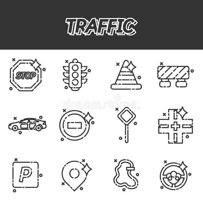 Traffic icons pattern stock vector. Illustration of concept - 94184051