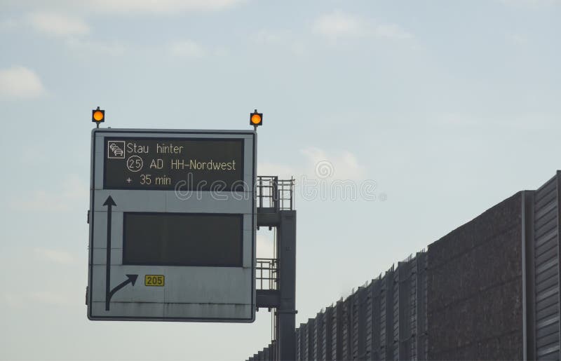 Traffic Information Sign Indicating Delay Ahead Stock Image - Image of ...