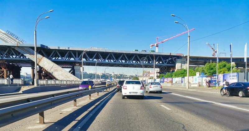 Traffic Interchange Bridge Above the Road. Editorial Photo - Image of ...