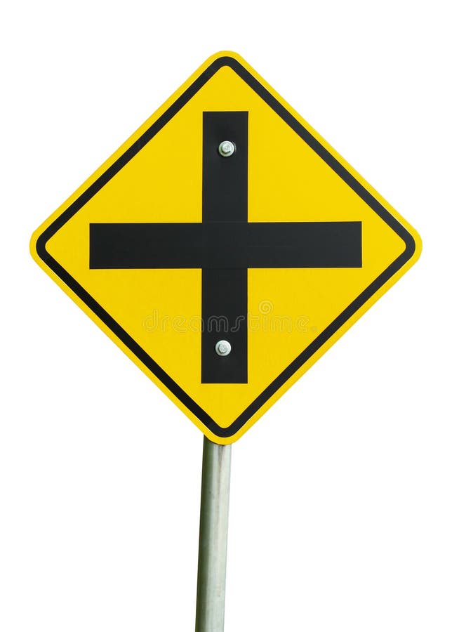 Traffic Intersection Sign Isolated on White Background Stock Photo ...