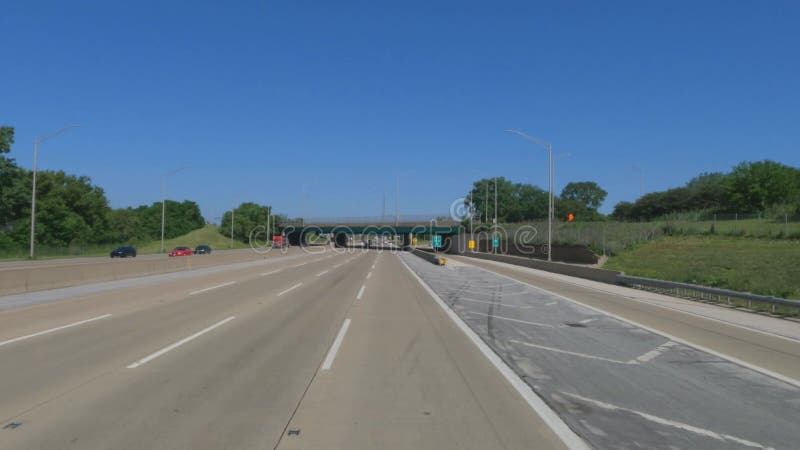 Traffic on Interstate 294 Highway at Rush Hour Under Clear Blue Sky in ...