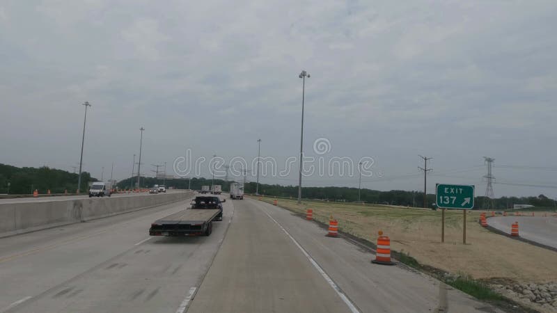 Traffic on Interstate 294 Highway at Rush Hour Under Cloudy Sky Stock ...