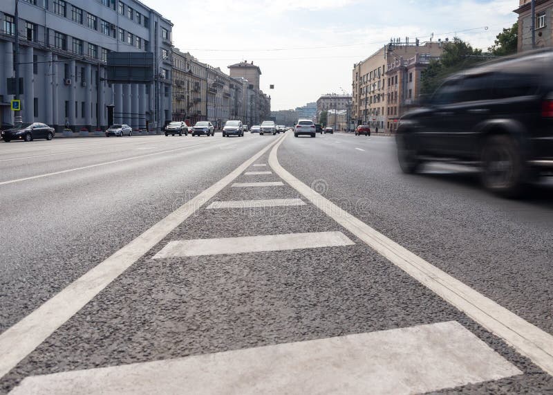 Traffic Island in the Middle of the Road Stock Image - Image of ...
