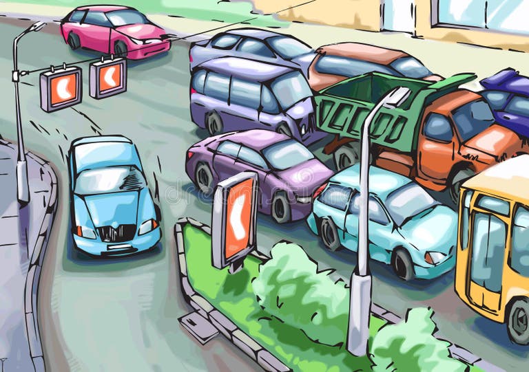 Transport Auto Traffic Jam Stock Illustrations – 3,071 Transport Auto ...
