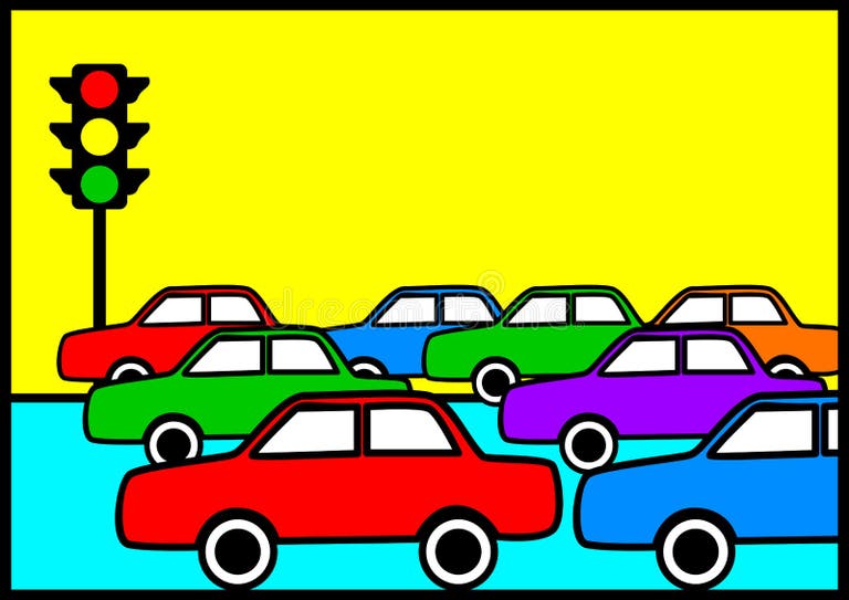 Traffic Jam Red Light Stock Illustrations – 853 Traffic Jam Red Light ...