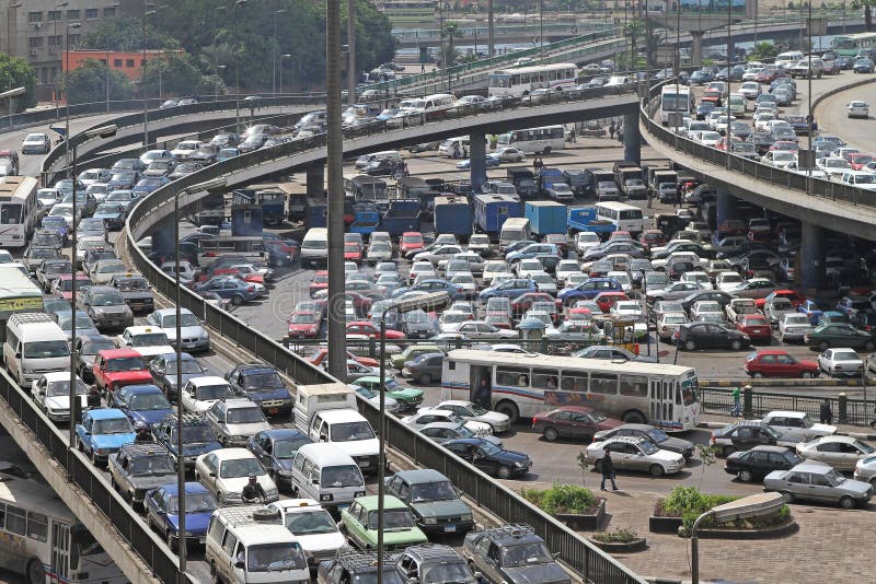 Traffic Jam Cairo editorial stock photo. Image of transportation - 56331703