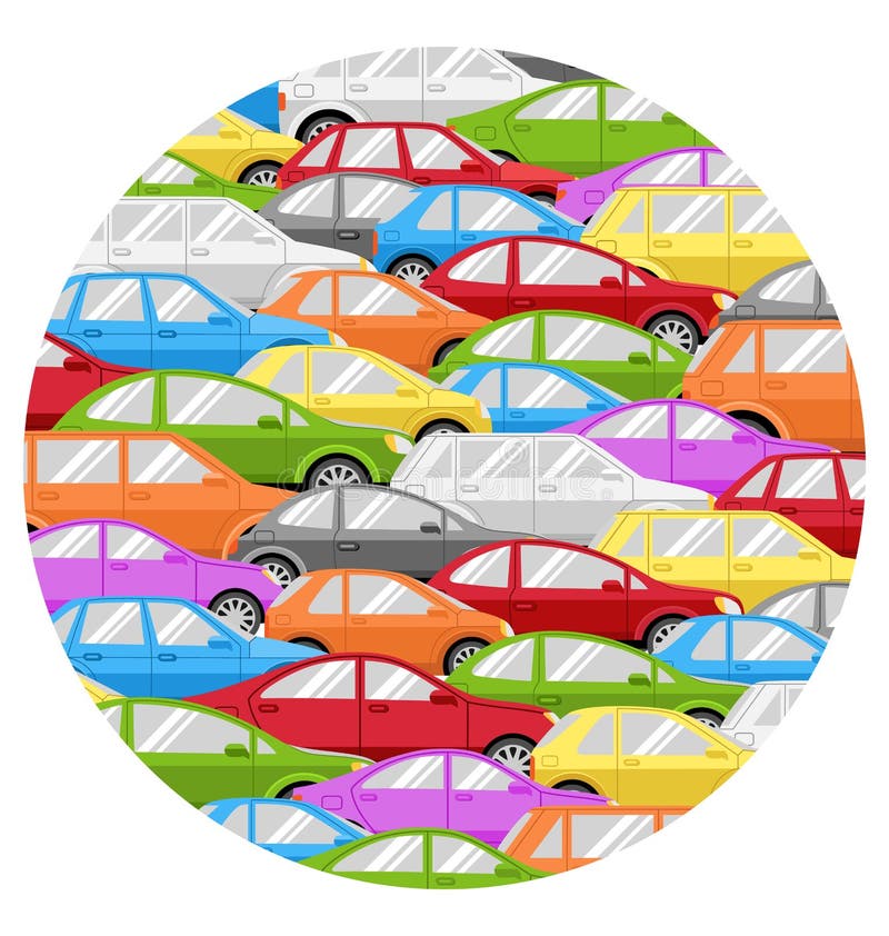 Cars on Road. Transport Background Stock Vector - Illustration of ...