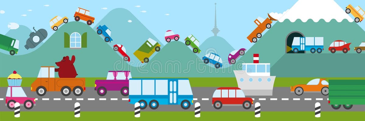 Cartoon Traffic Jam Stock Illustrations – 1,127 Cartoon Traffic Jam ...