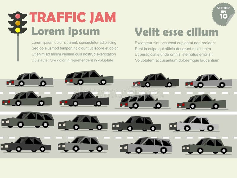 Traffic jam concept stock vector. Illustration of late - 79084159