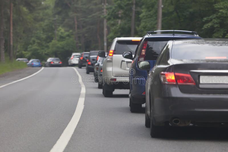 Traffic Jam on the Country Road Stock Photo - Image of cars, business ...