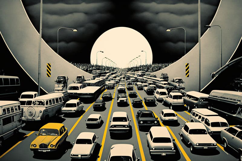 Traffic Jam , Created with Generative AI Technology Stock Illustration ...