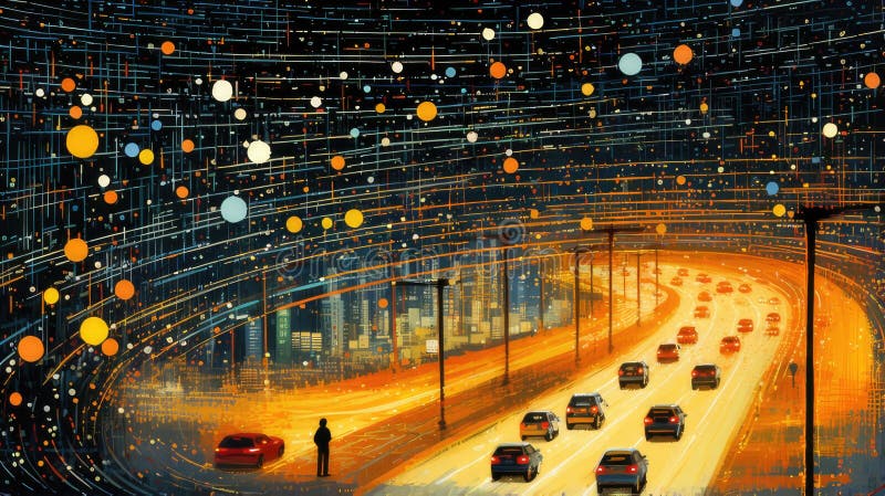 A Traffic Jam of Data Symbols, Symbolizing the Congestion and ...