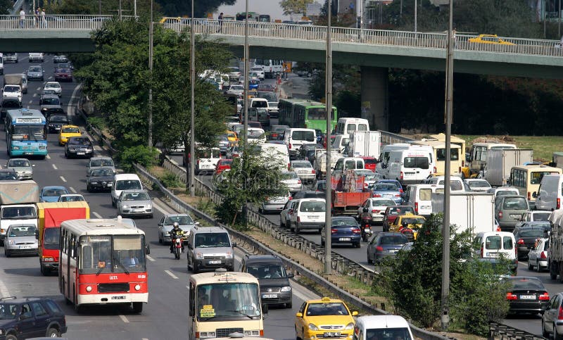 Traffic jam editorial stock photo. Image of driving - 135828443