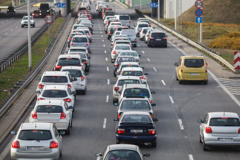 Traffic Jam on an Express Road Editorial Photo - Image of crowded ...