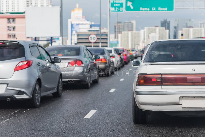 Traffic Jam on Express Way in Rush Hour Stock Image - Image of ...