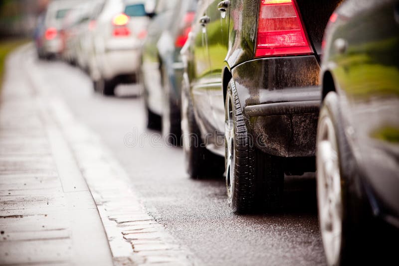 Traffic Jam in Flooded Highway Cause Rain Stock Photo - Image of heavy, rain: 14340314