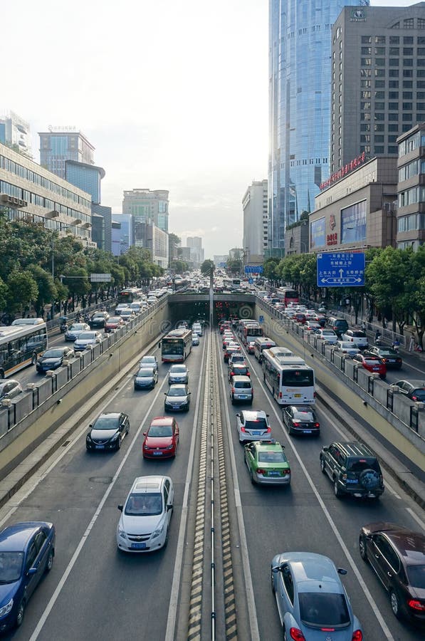 Traffic jam chengdu china editorial photography. Image of highway ...