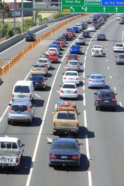 Traffic Jam Highway Melbourne Australia Editorial Image - Image of rush ...