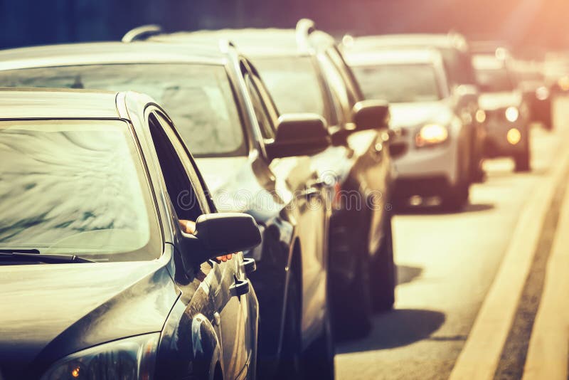 Traffic jam at highway stock image. Image of line, busy - 210600891