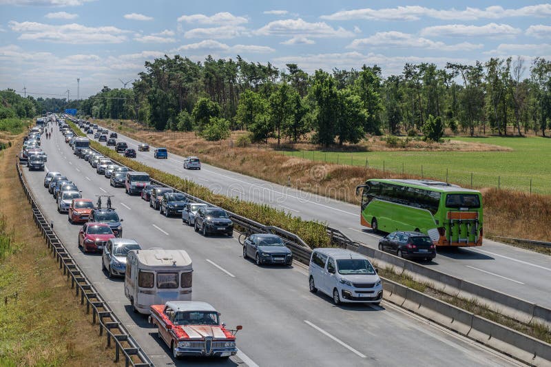 Traffic jam on the highway editorial photo. Image of highway - 293198346