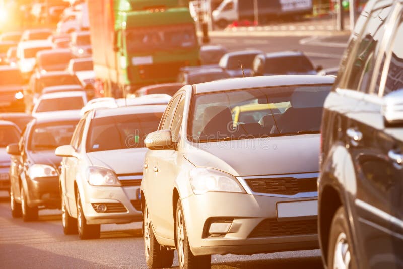 Traffic jam on the highway stock image. Image of crowd - 86320303