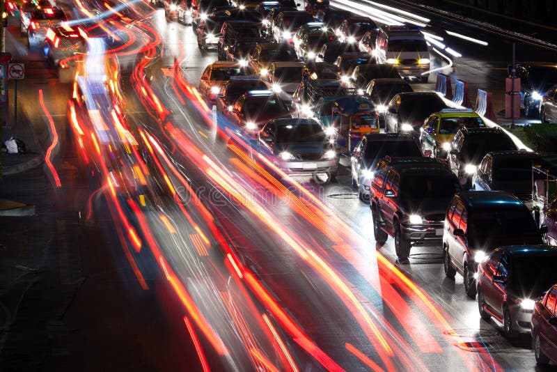 Traffic jam at night stock image. Image of crowd, stopped - 19499131