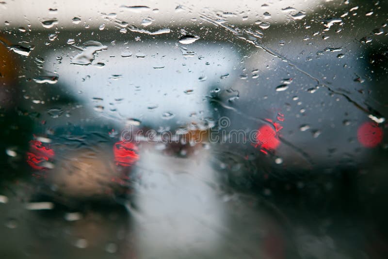 Traffic jam during rain stock image. Image of headlight - 15831309
