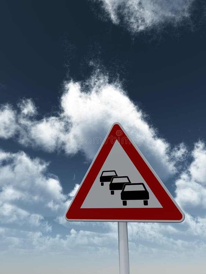 Traffic jam stock illustration. Illustration of clouds - 61647678