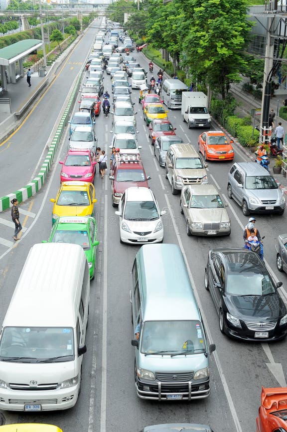 Traffic Jam on a Road in Thailand Editorial Stock Image - Image of peak ...
