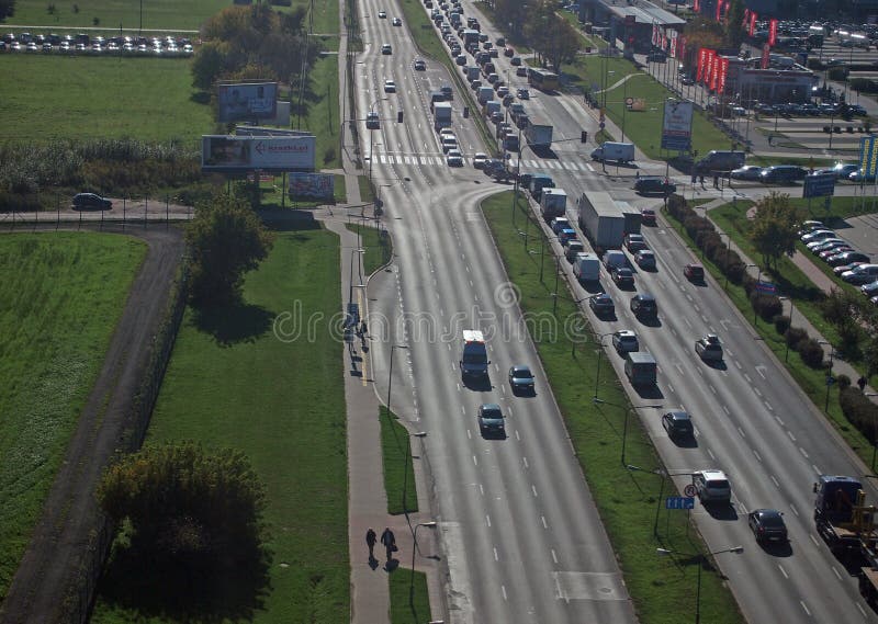 Traffic jam on road editorial photo. Image of truck, automobile - 60243096